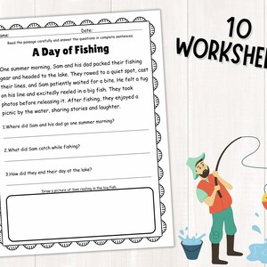 Summer Reading Comprehension Printable Worksheets | Engaging Stories ...