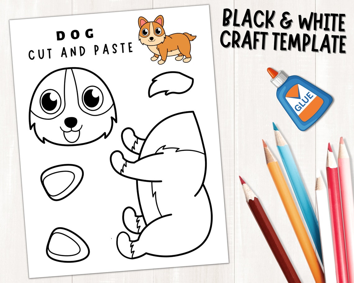 Printable Corgi Dog Craft Pet Animal Craft Farm Animal Activities Color ...