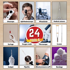 Medical Tools Printable Flashcards | Medical Instruments 3-parts Cards ...