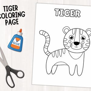 Tiger Craft Template | Printable Paper Tiger Craft | Color, Cut, and ...