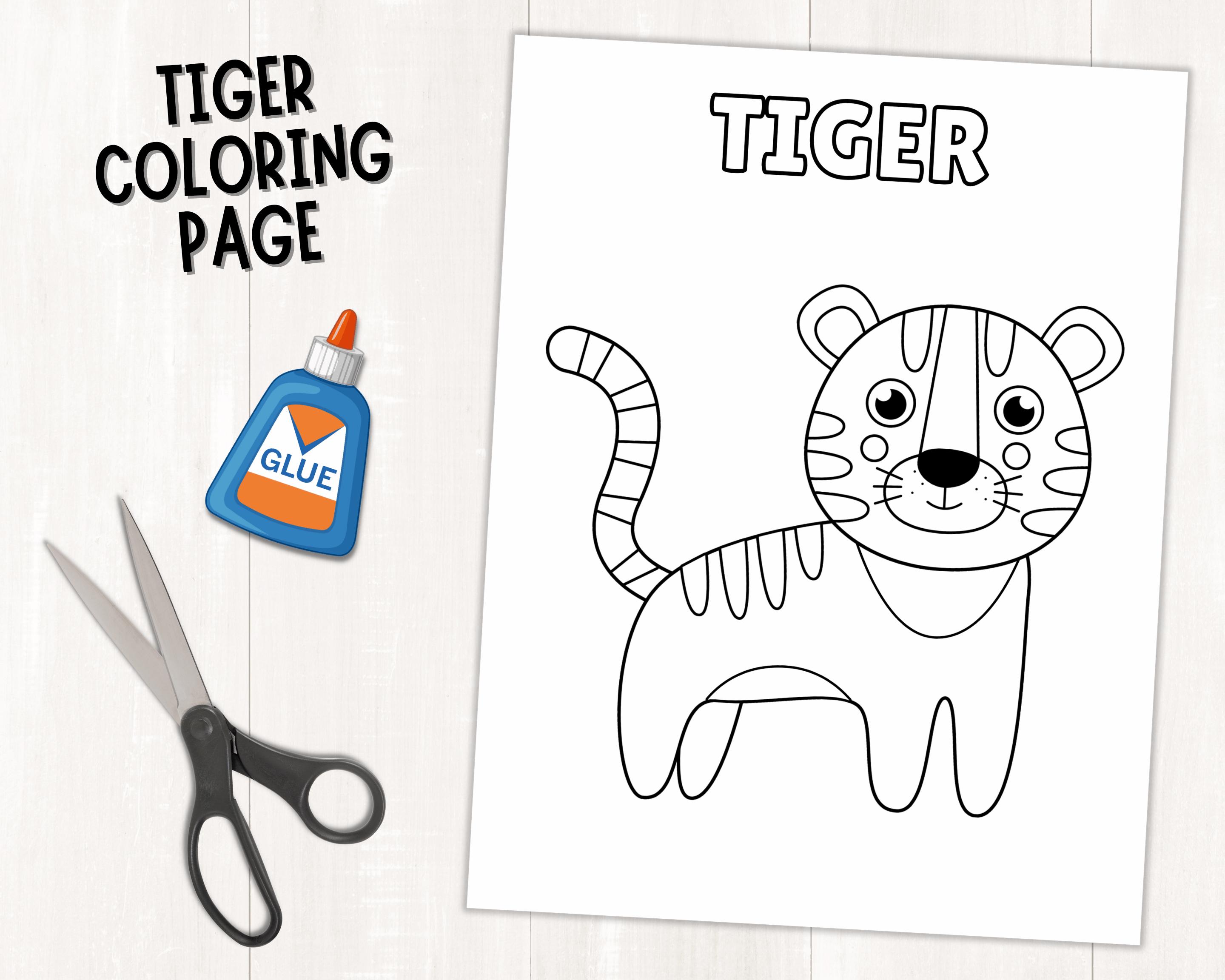 Tiger Craft Template Printable Paper Tiger Craft Color, Cut, and Paste ...
