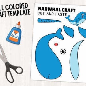 Printable Narwhal Craft for Kids | Ocean Animal Activity | Winter ...