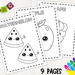 Printable Fun Fruits Coloring Pages for Kids, Summer Coloring Sheets ...