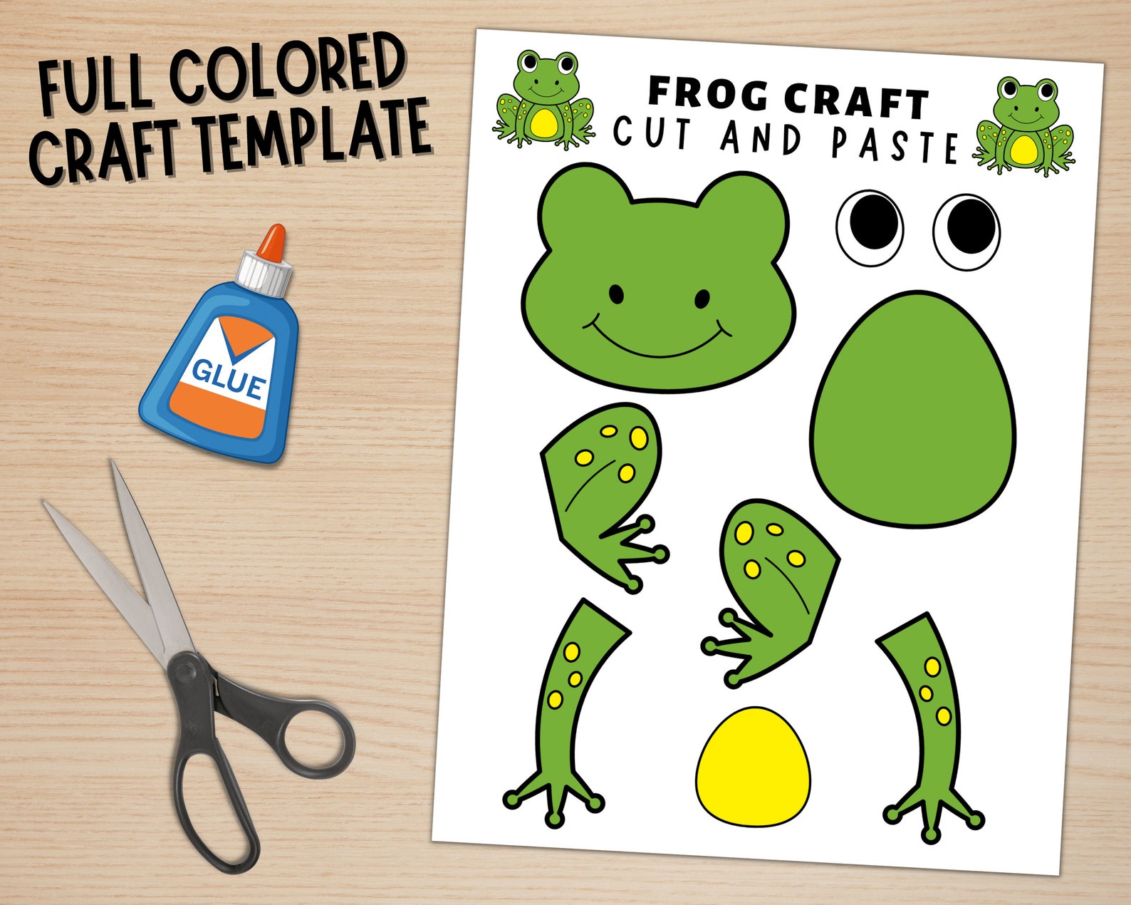 Printable Frog Craft for Kids | Spring Craft Activity | Pond Life ...