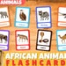 African Animals Printable Flashcards | African Animal Learning Cards ...