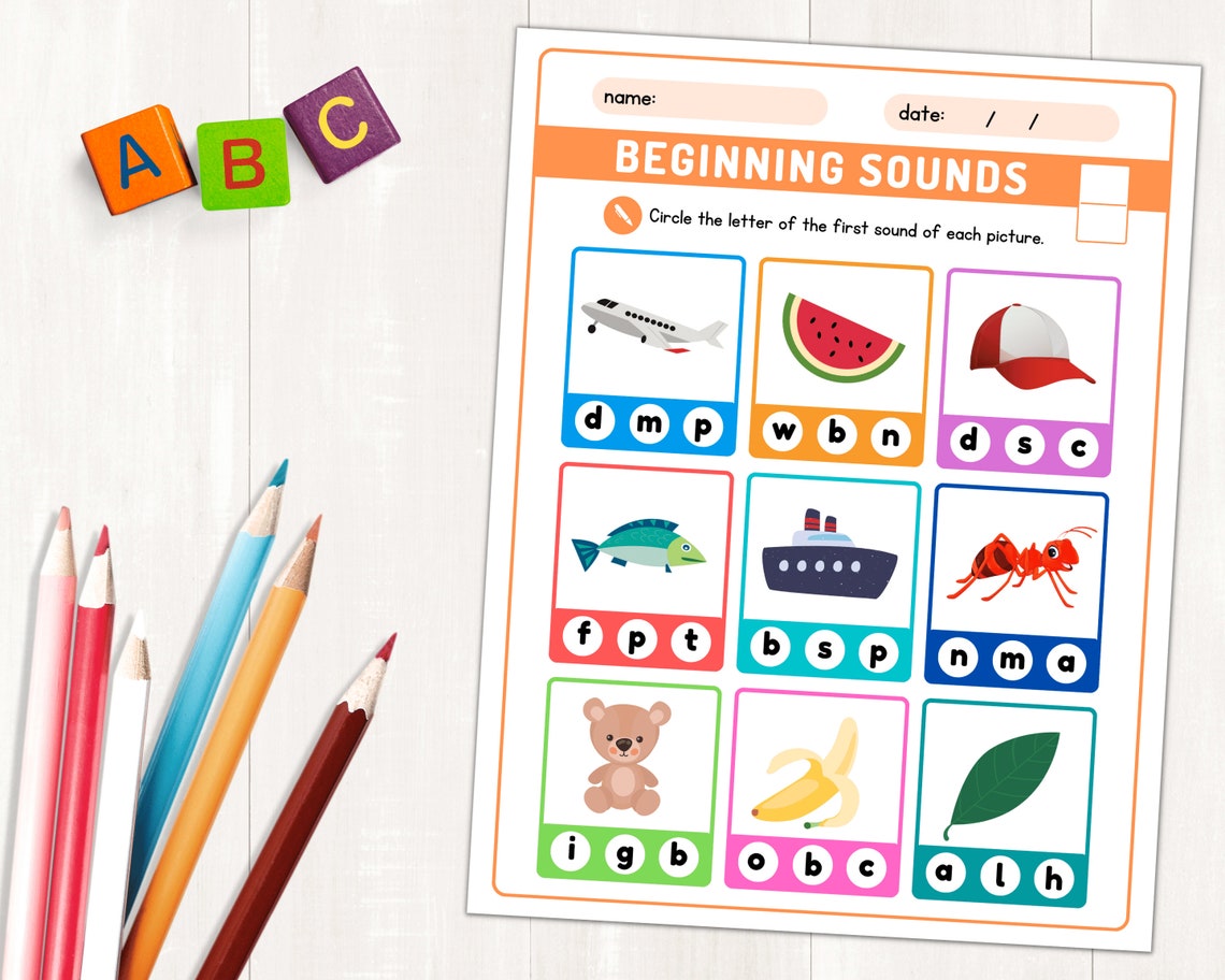 Printable Beginning Sound Worksheets | Kindergarten Phonics Worksheets ...