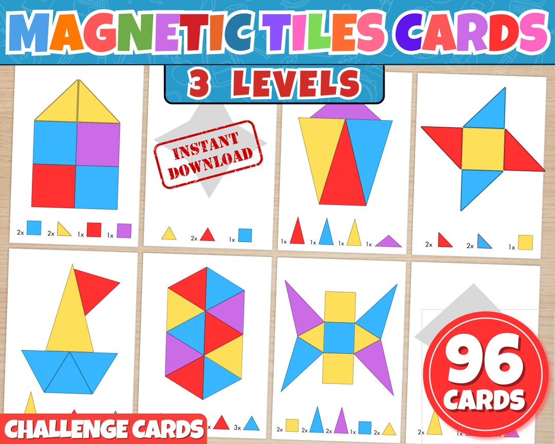 Magnetic Tiles Printable Templates | Magnetic Tile Card Puzzles ...