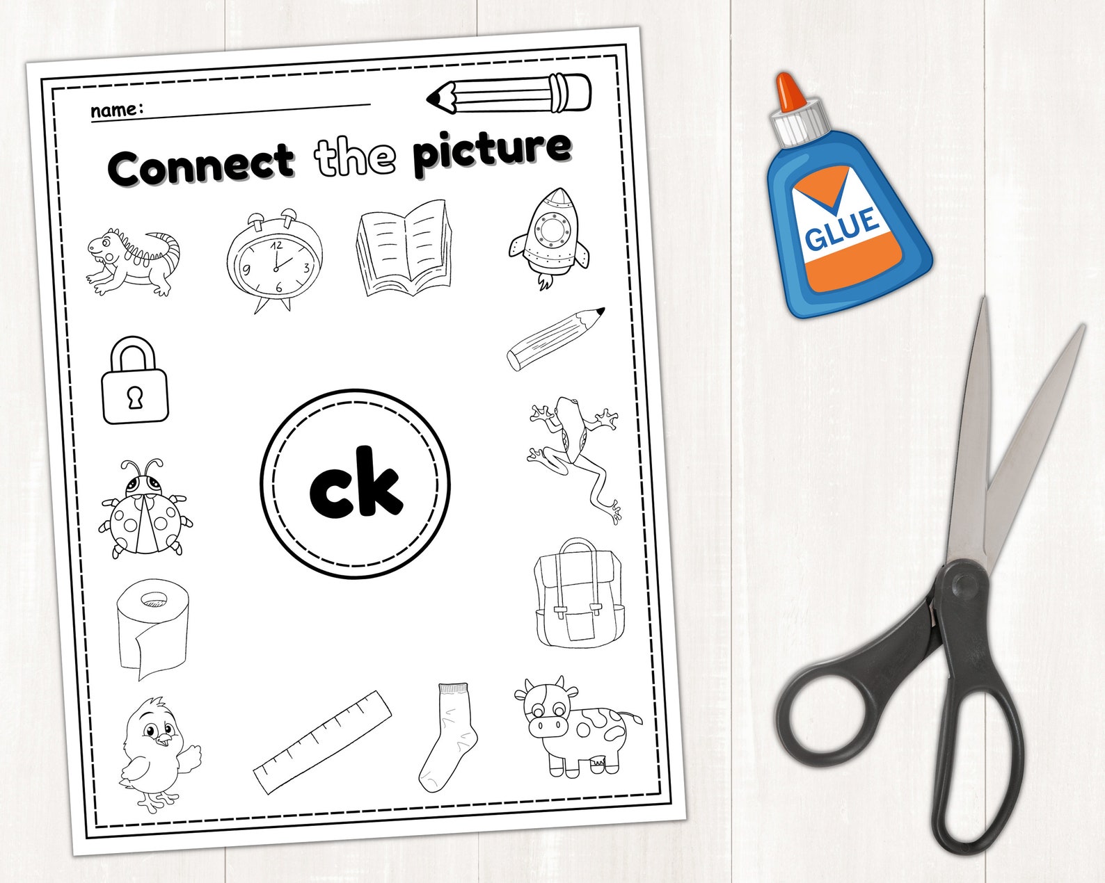 Words Ending in CK Worksheets & Activities | Tracing | Matching | Cut ...