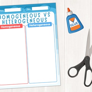 Heterogeneous and Homogeneous Mixtures Sorting Activity | Cut and Paste ...