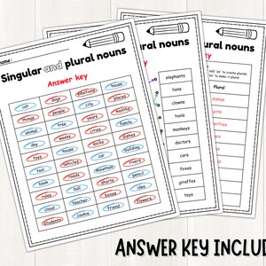 Singular and Plural Nouns Worksheets & Activities | Grammar Worksheets ...