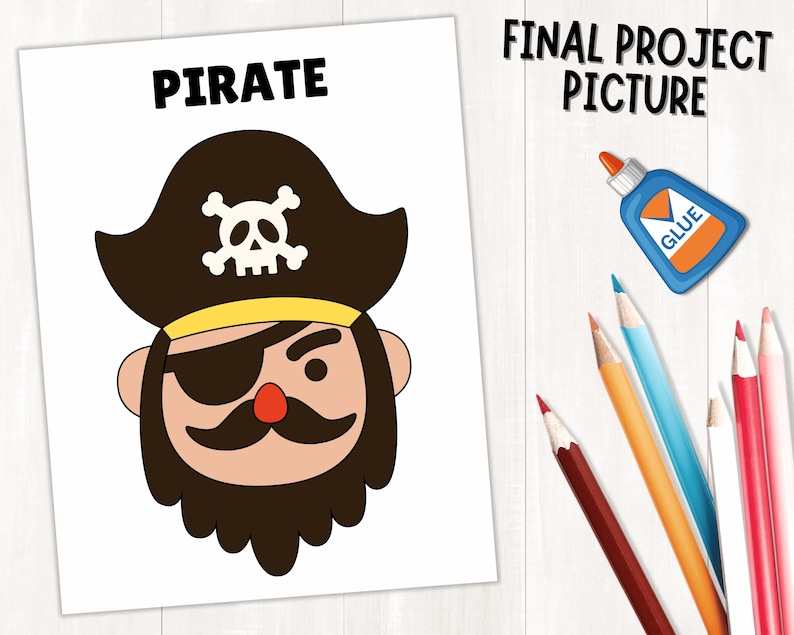 Pirate Craft Template for Kids | Printable Cut & Paste Activity ...