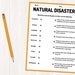 Natural Disasters Labeling Worksheet | Natural Events and Severe ...