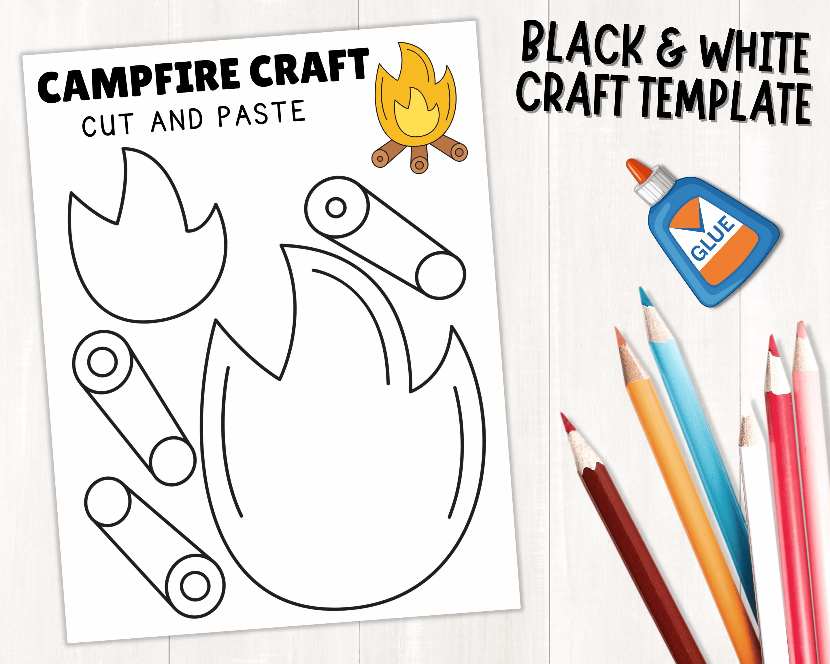Printable Campfire Craft for Kids | Camping Theme PDF Activity Prek–3rd ...