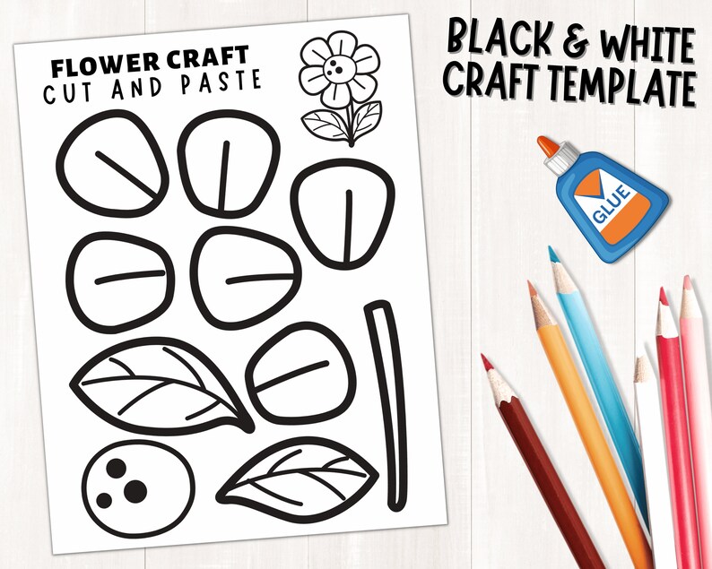 Printable Flower Printable Craft Template | Build a Flower | Spring ...