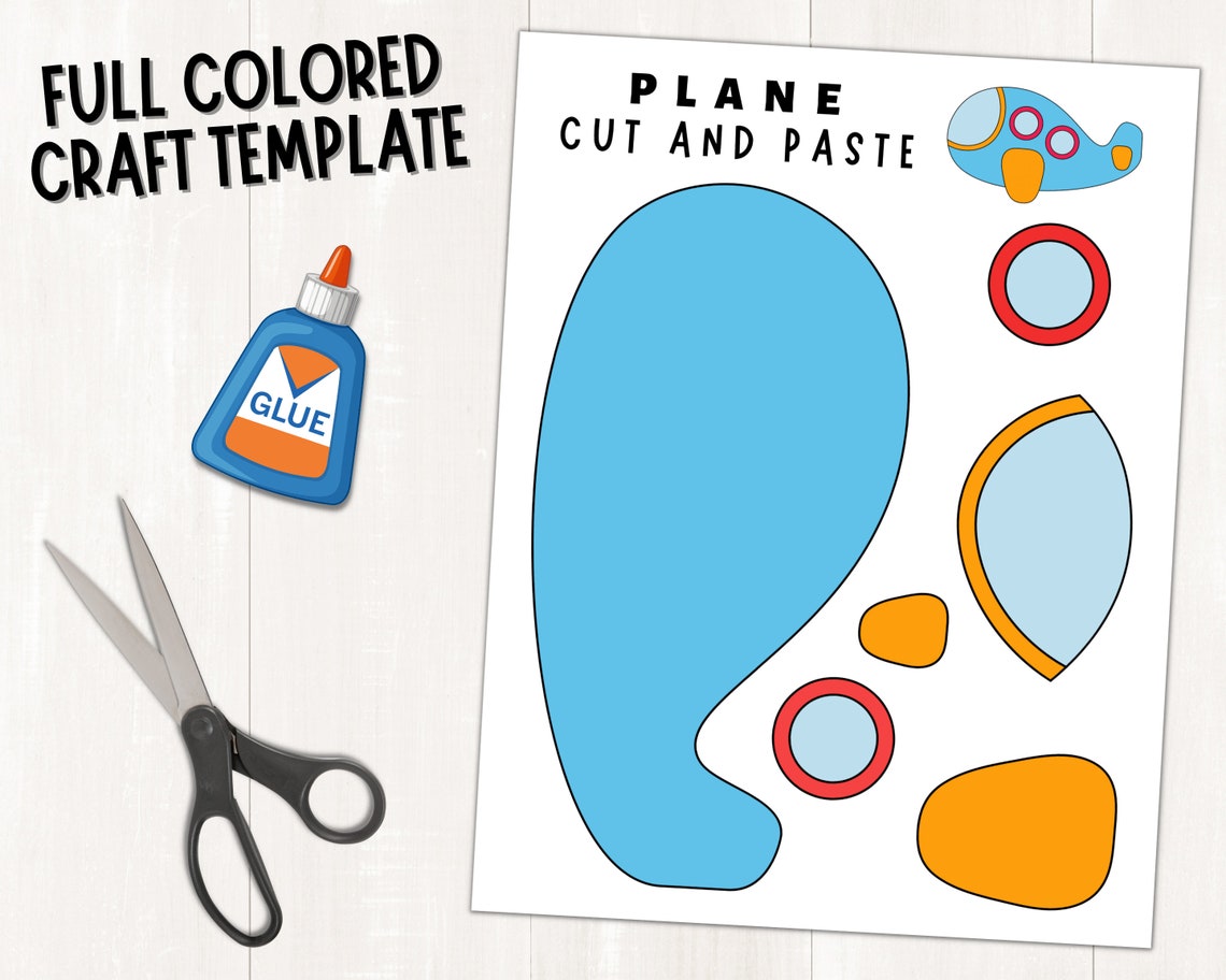 Printable Plane Craft Template for Kids Transportation Crafts Color ...
