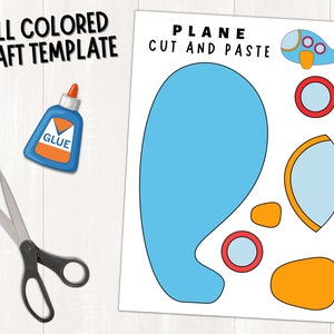 Printable Plane Craft Template for Kids | Transportation Crafts | Color ...