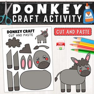 Donkey Craft Template for Kids | Paper Donkey | Farm Animal Craft ...