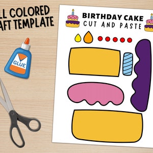 Printable Birthday Cake Craft Template for Kids | Birthday Activities ...