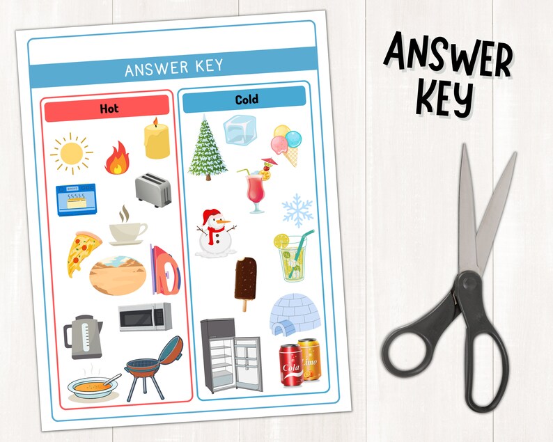 Hot and Cold Sorting Activity, Printable Hot or Cold Worksheets ...
