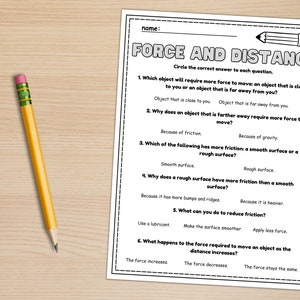 Force and Motion Worksheets Types of Forces Science Activities 2nd to ...