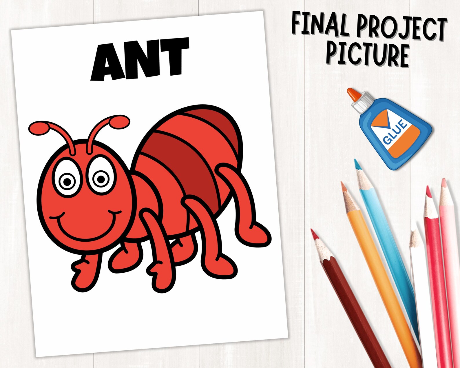 Printable Ant Craft Template, Spring Activities, Insect Craft, Summer ...