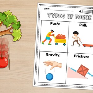 Force and Motion Worksheets Types of Forces Science Activities 2nd to ...