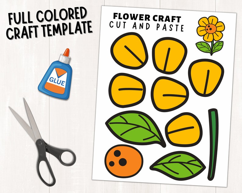 Printable Flower Printable Craft Template | Build a Flower | Spring ...