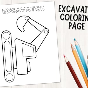Excavator Craft for Kids | Printable Template | Construction Vehicle ...