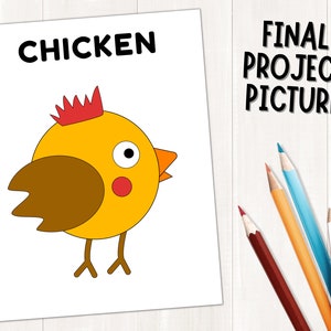 Printable Chicken Craft Template | Farm Animal Craft Activity | Chicken ...