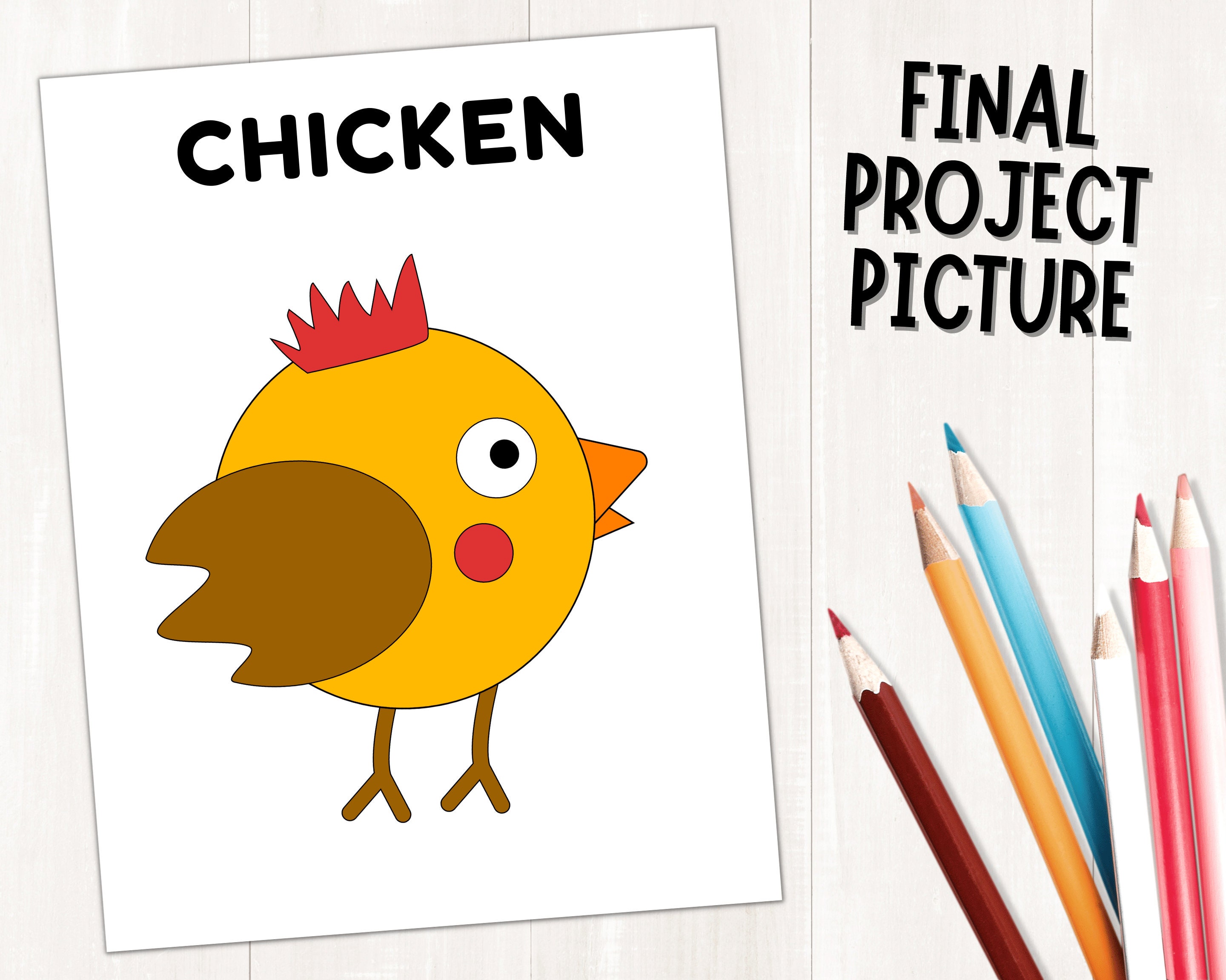 Printable Chicken Craft Template | Farm Animal Craft Activity | Chicken ...