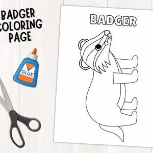 Printable Grey Badger Craft Template | Build a Badger | Forest ...
