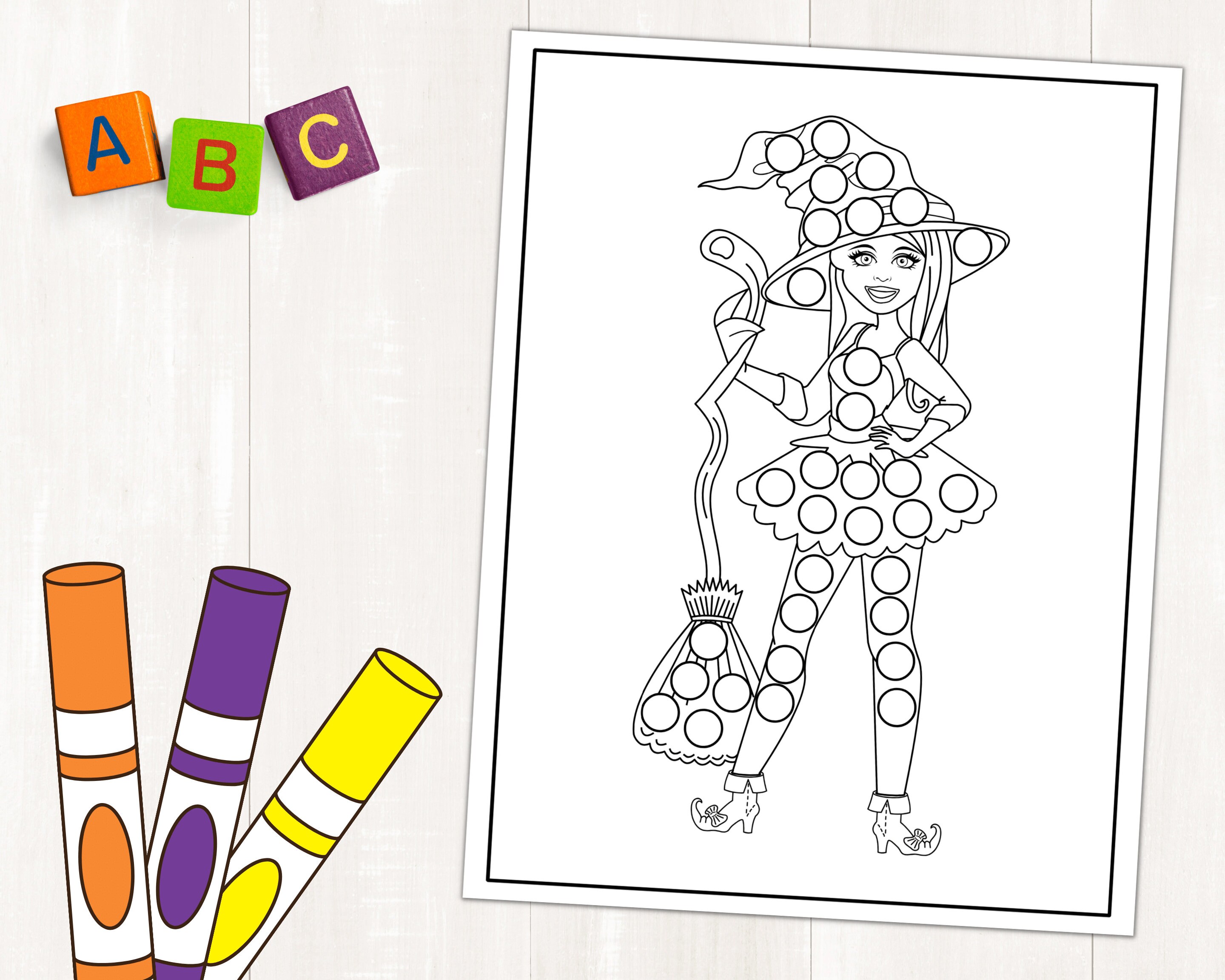 Halloween Dot Marker Printable Halloween Do a Dot Coloring - Etsy