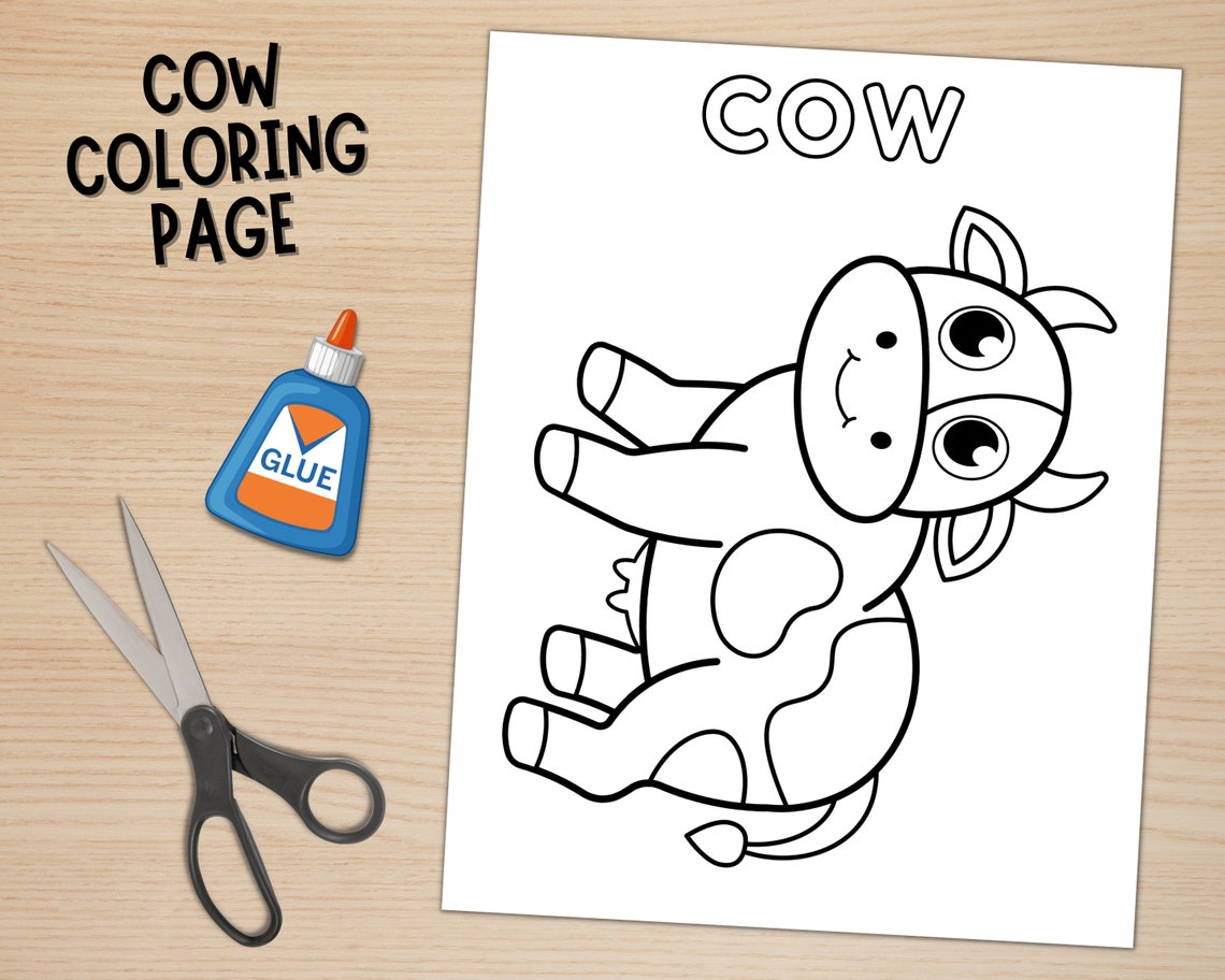 Printable Cow Craft Farm Animal Craft Farm Activities Color, Cut, and ...