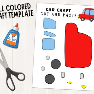 Printable Car Craft, Transportation Activities, Car Cut & Paste Craft ...
