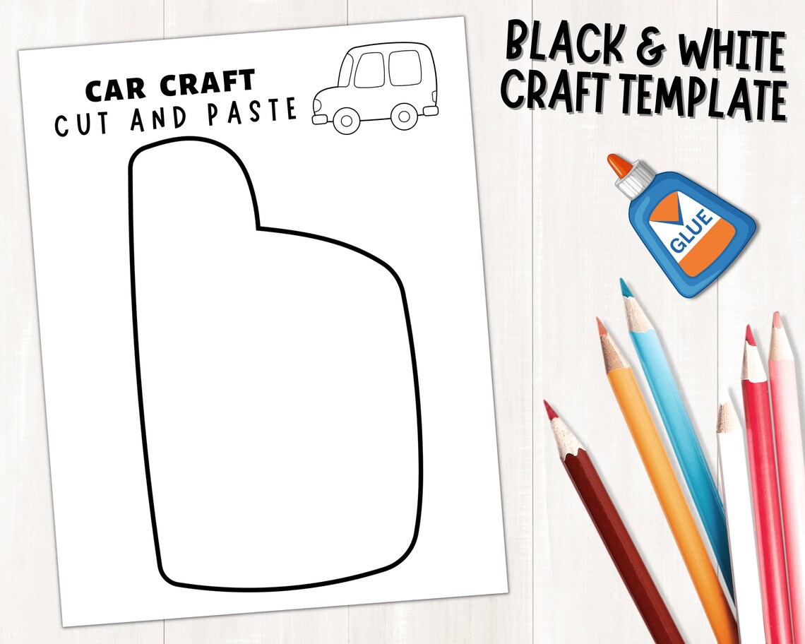 Printable Car Craft, Transportation Activities, Car Cut & Paste Craft ...