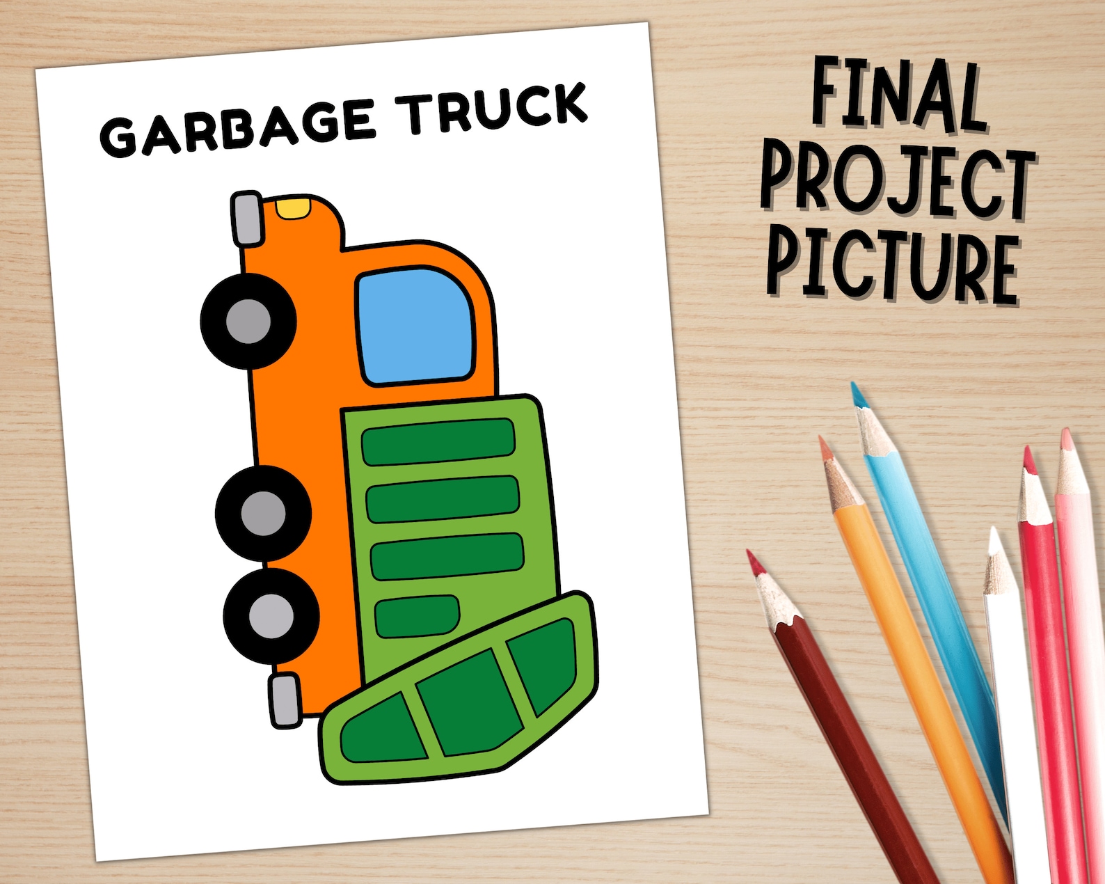 Printable Garbage Truck Craft | Earth Day Craft Activity | Garbage ...