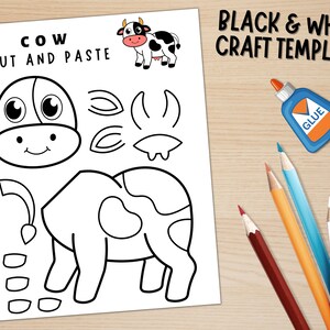Printable Cow Craft | Farm Animal Craft | Farm Activities | Color, Cut ...