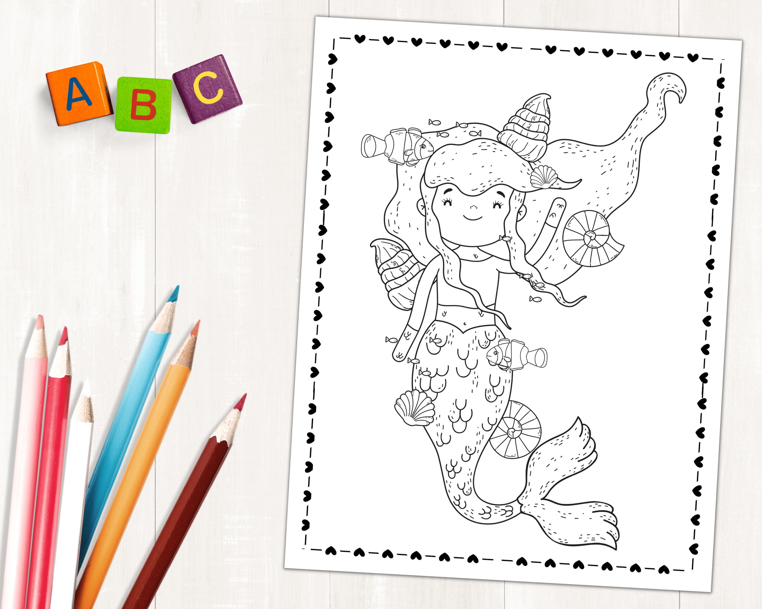 Printable Mermaids Coloring Pages for Girls | Ocean Coloring Sheets ...