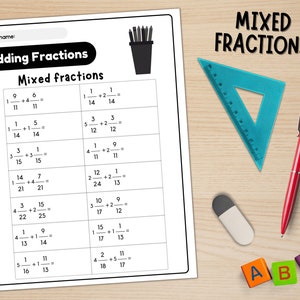 Adding and Subtracting Fractions Printable Math Worksheets, Grade 4th ...