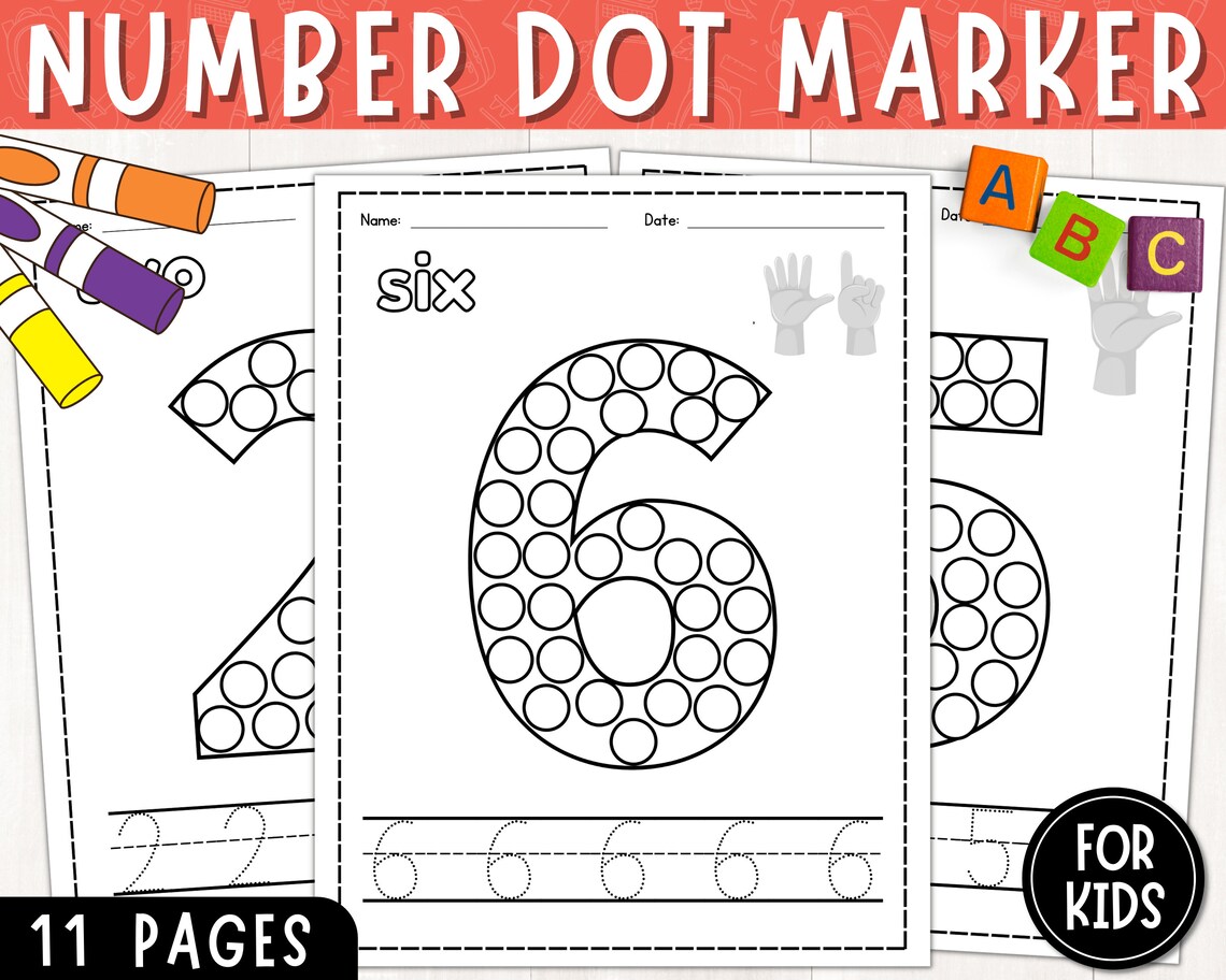 Number Dot Marker 0-10 Worksheets Counting Do-a-dot Printables Numbers Tracing Activity Digital ...