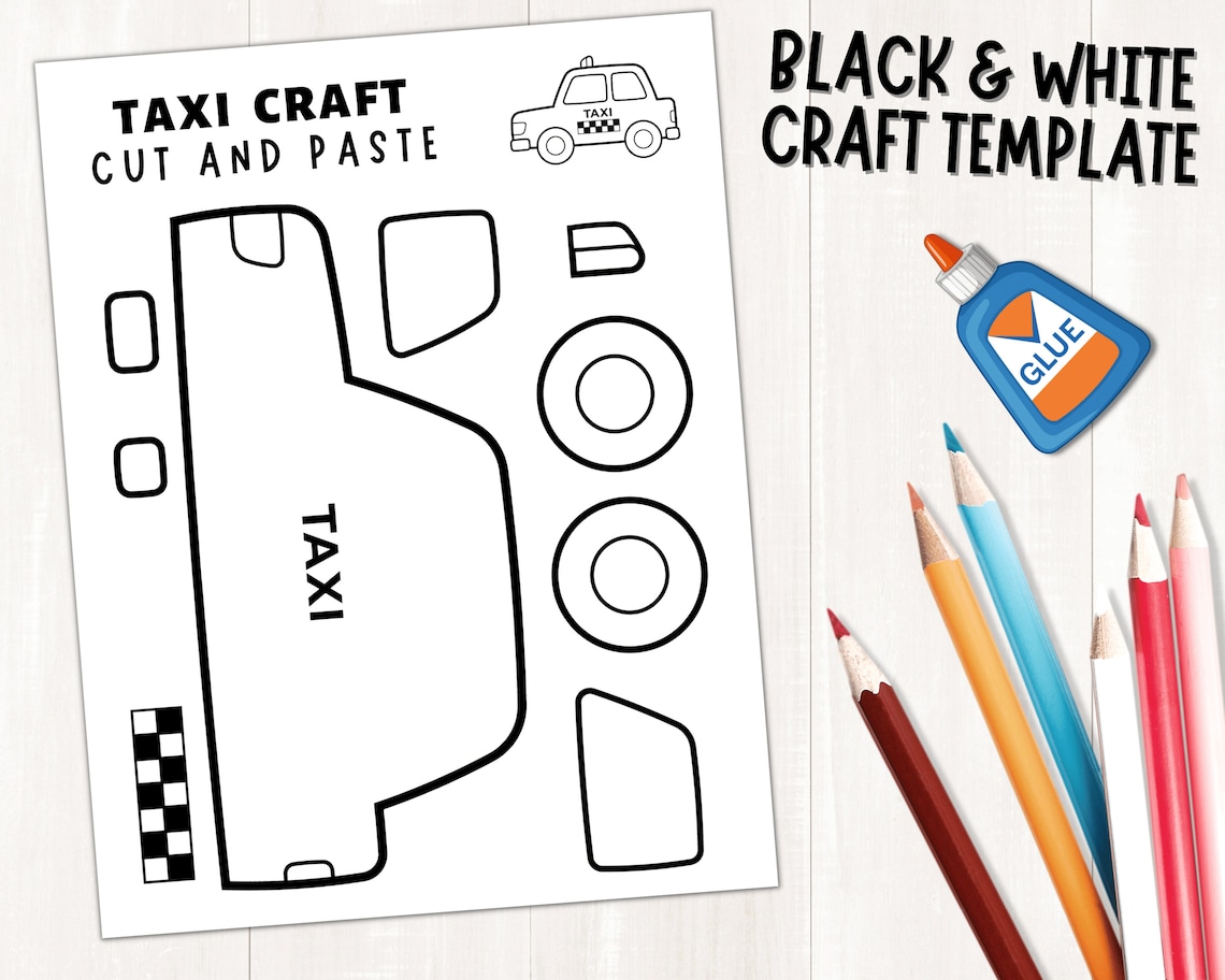 Printable Taxi Craft | Transportation Craft | Build a Taxi Cab | Cut ...