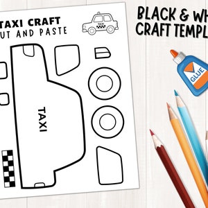Printable Taxi Craft | Transportation Craft | Build a Taxi Cab | Cut ...