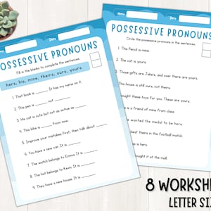 Subject, Object, and Possessive Pronouns Printable Worksheets, Pronouns ...