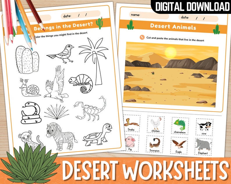 Printable Desert Worksheets for Kids | Desert Animals Activities ...