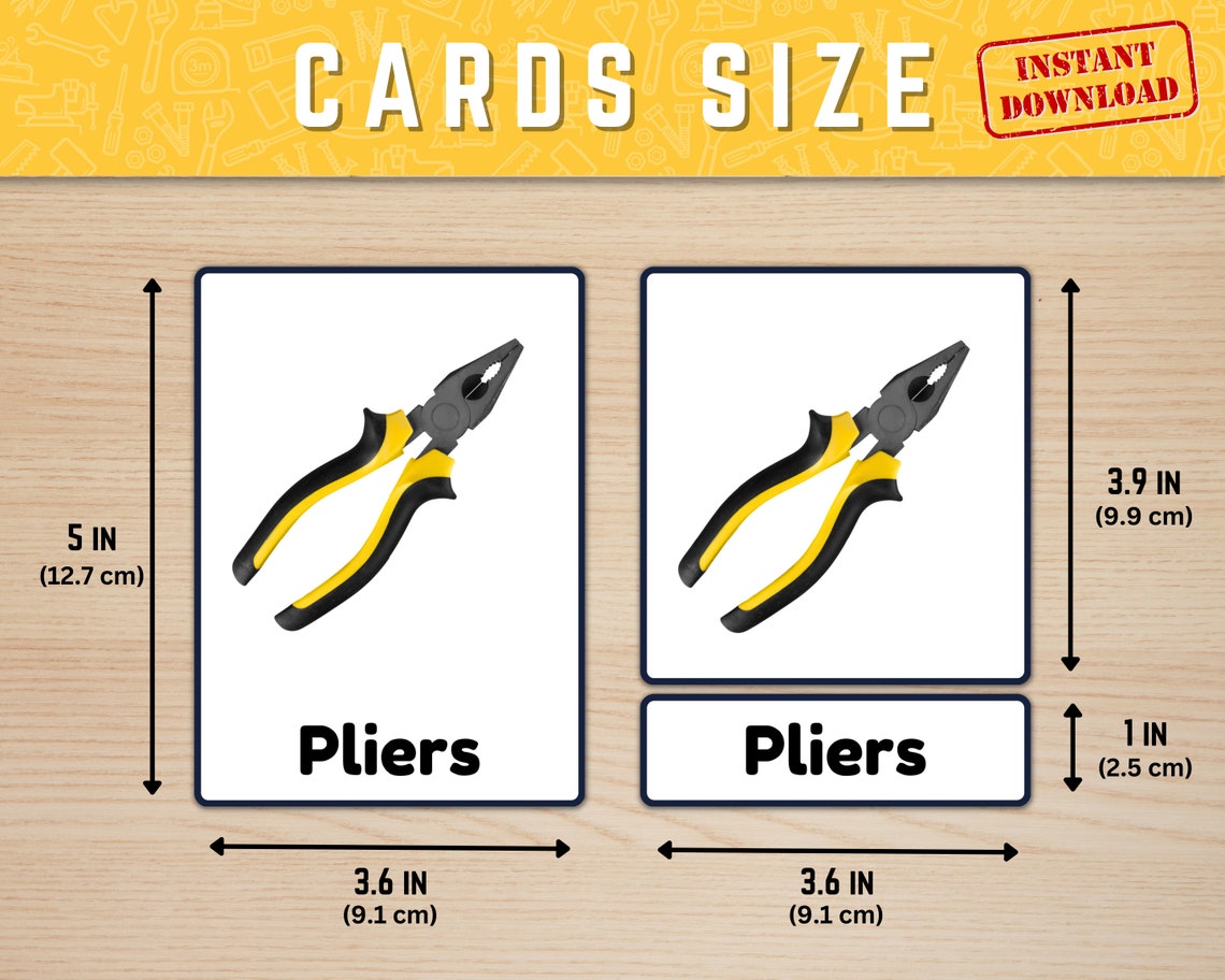 Tools Printable Flashcards Tools Montessori 3-parts Cards Tools ...