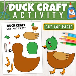 Duck Craft Template for Kids | Paper Duck Activity | Farm Animal Craft ...