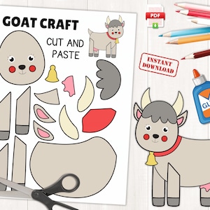 Printable Goat Craft Template | Farm Animal Craft for Kids | Farm ...