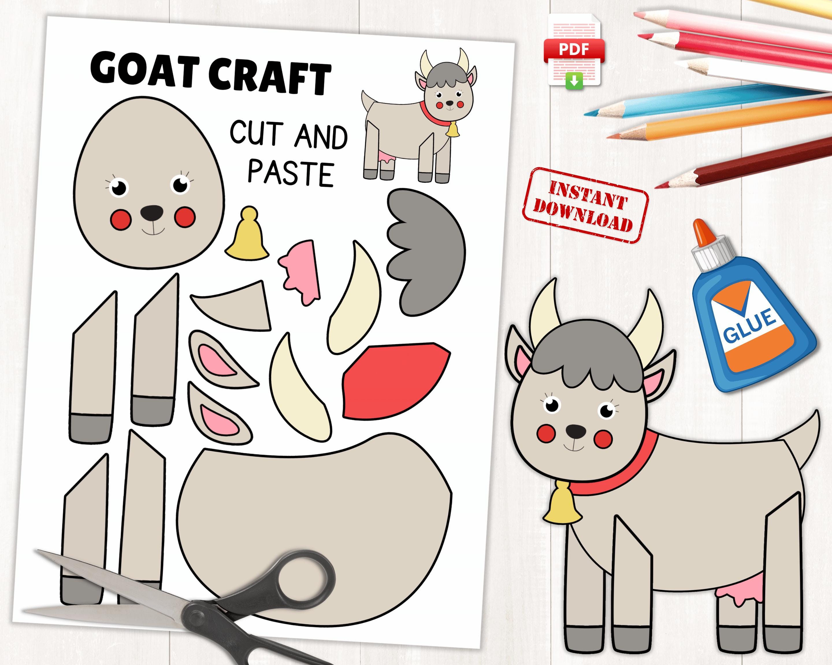 Printable Goat Craft Template | Farm Animal Craft for Kids | Farm ...