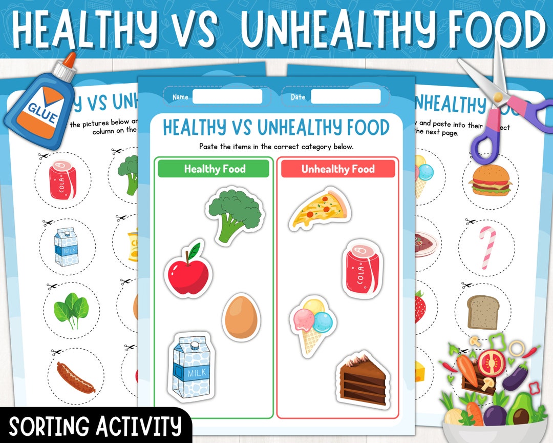 Healthy and Unhealthy Food Sorting Activity, Healthy or Unhealthy Food ...