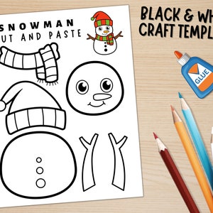 Printable Snowman Craft Template for Kids | Winter Activities | Color ...